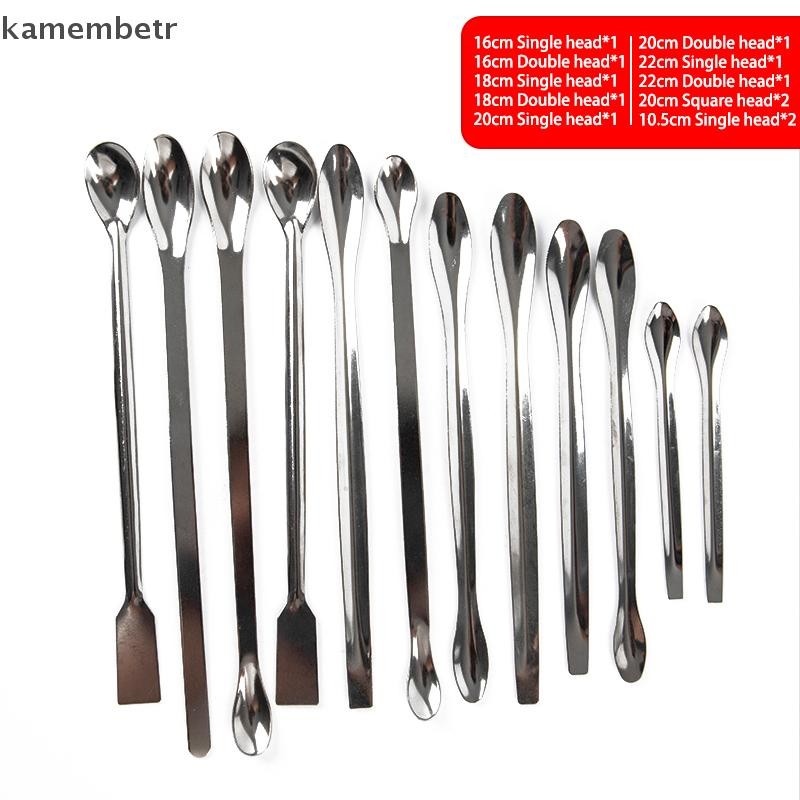 ka 12Pcs Stainless Steel Lab Spoon Spatula Laboratory Sampling Spoon ...
