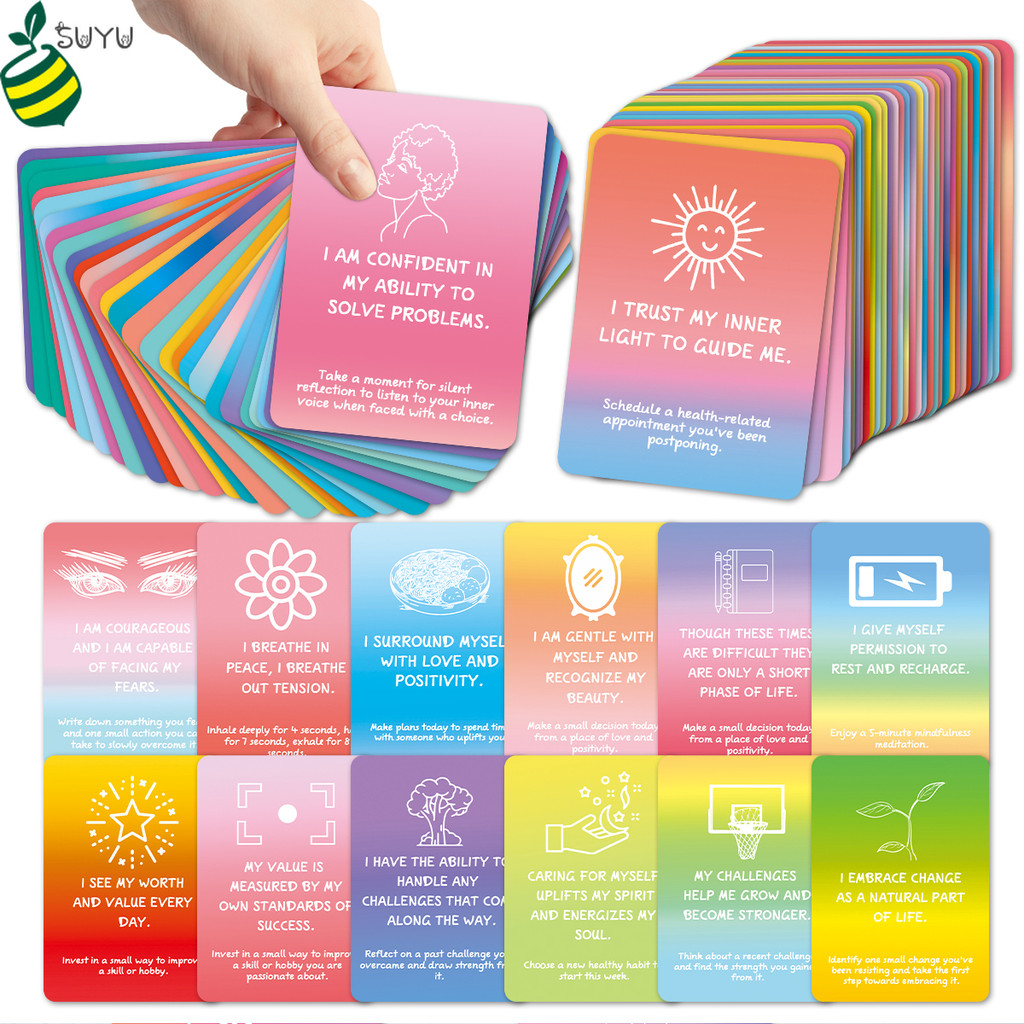 50Pcs Colorful Positive Affirmations Meditation Cards，Positive ...