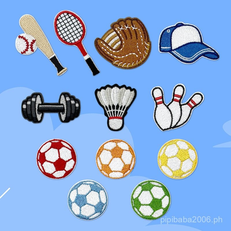 Cartoon Sports Baseball Badminton Embroidery Pattern Patch Exquisite ...
