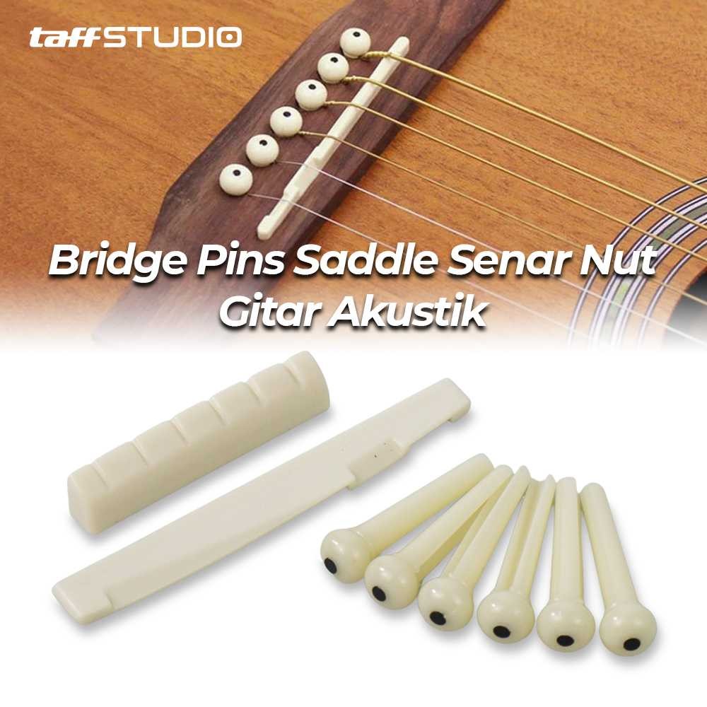 TaffSTUDIO Bridge Pins Saddle String Nut Acoustic Guitar - A009 ...