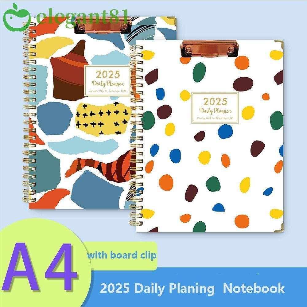 ELEGANT81 2025 English Agenda Book, With Plate Clamp Monthly Calendar ...