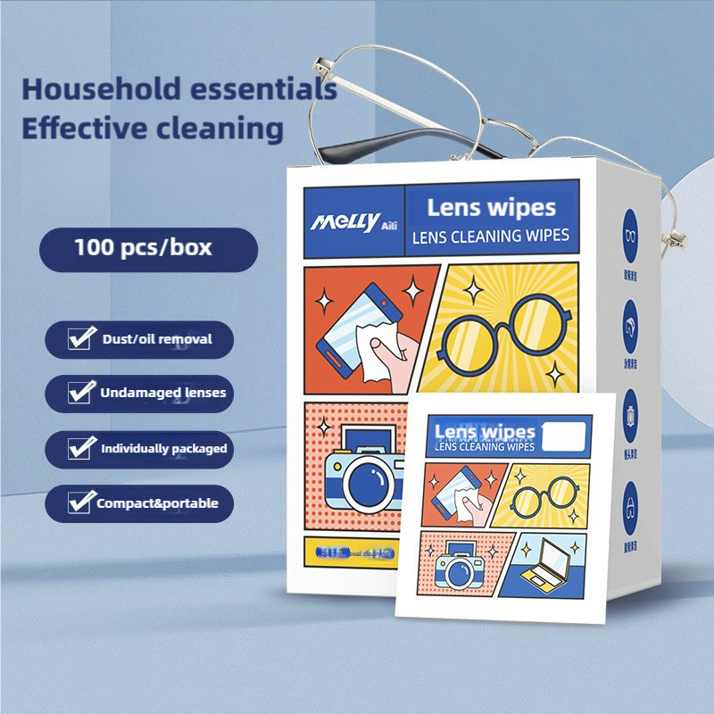 100pcs Disposable Eyeglasses Lens Cleaning Cloth Anti Fog Wet Wipe ...