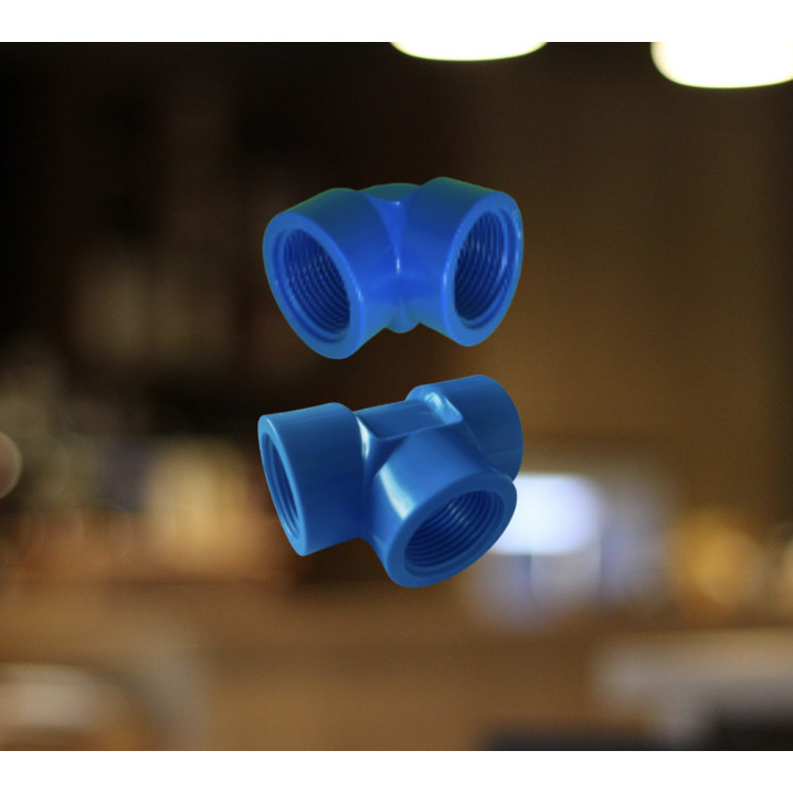 PVC THREADED ELBOW TEE BLUE FITTINGS | Shopee Philippines
