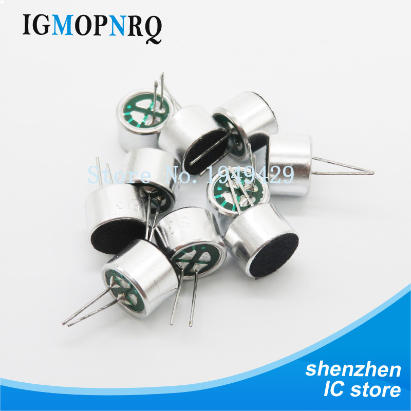 10PCS 9.7mm x 7mm 2 Pin MIC Capsule Electret Condenser Microphone 52DB ...