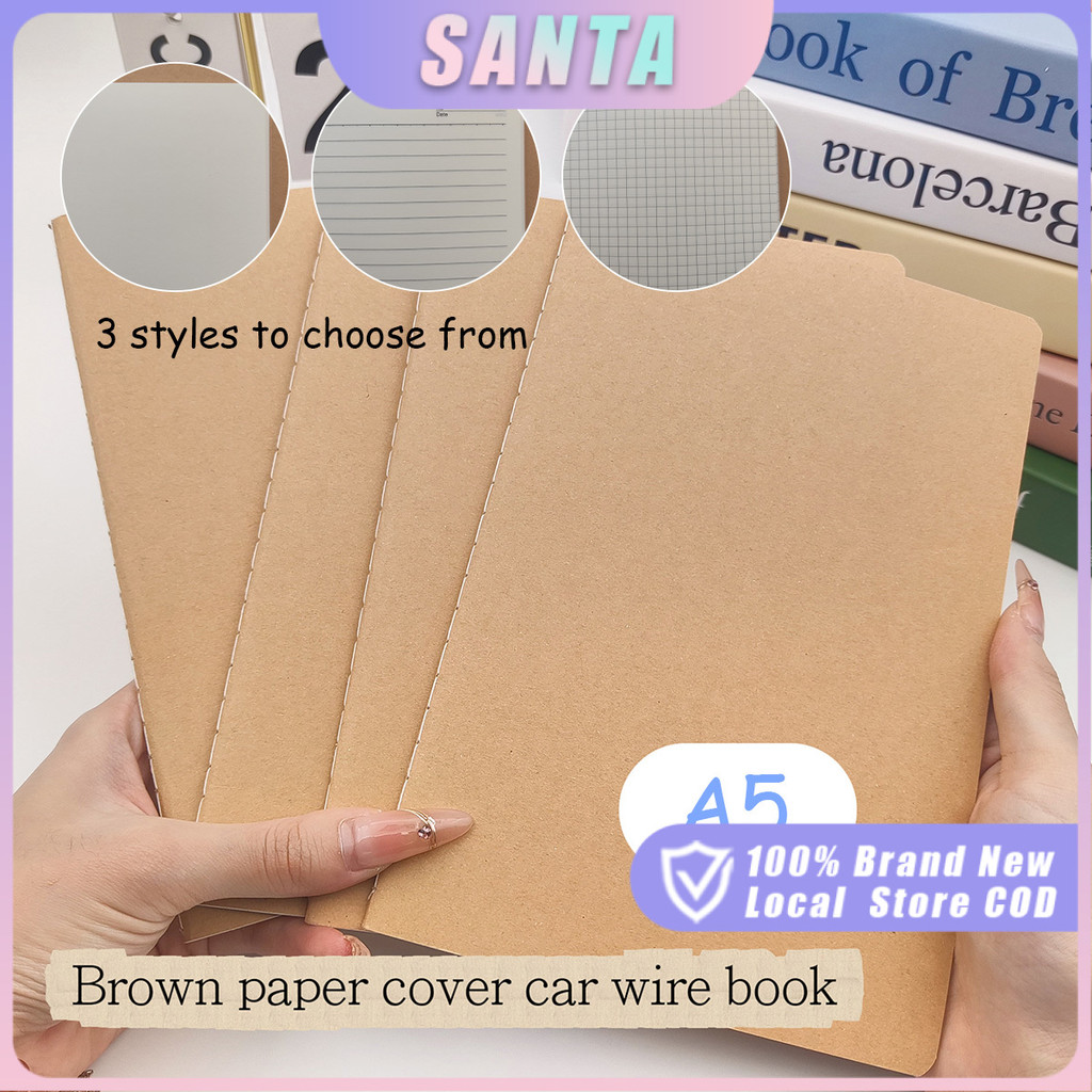 Kraft 36Sheets A5 Notebook Cowhide Paper Blank/grid/lined Sketchbook ...