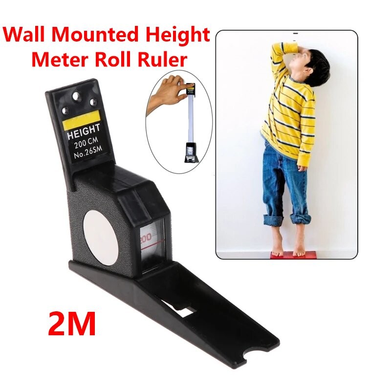 Body Height Rod Wall Mounted Height Meter Roll Ruler Growth Stature ...