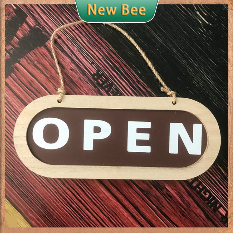 Wooden Open/Close Signage 2 Sided Business Store Signage Hanging Sign ...