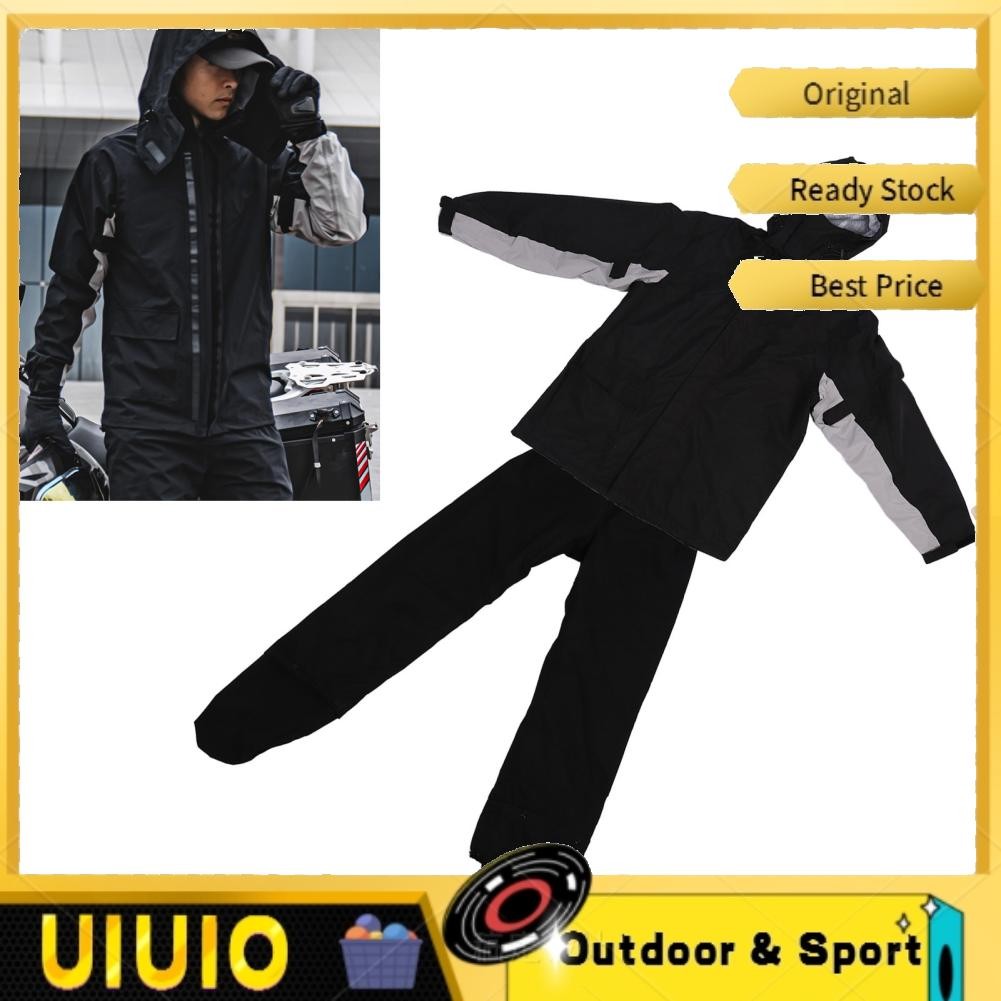 Uiuio Motorcycle Rain Suit Lightweight Breathable 2-Piece Pants for ...
