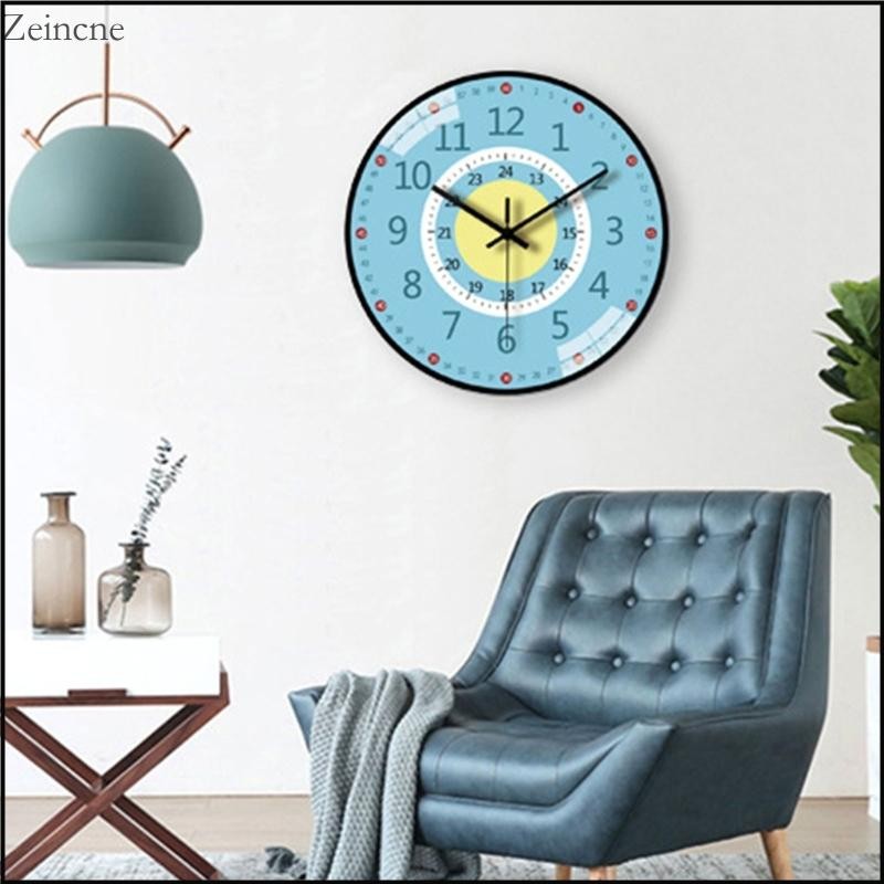 Zein Educational Wall Clock Telling Time Teaching Clock For Kids Quiet ...