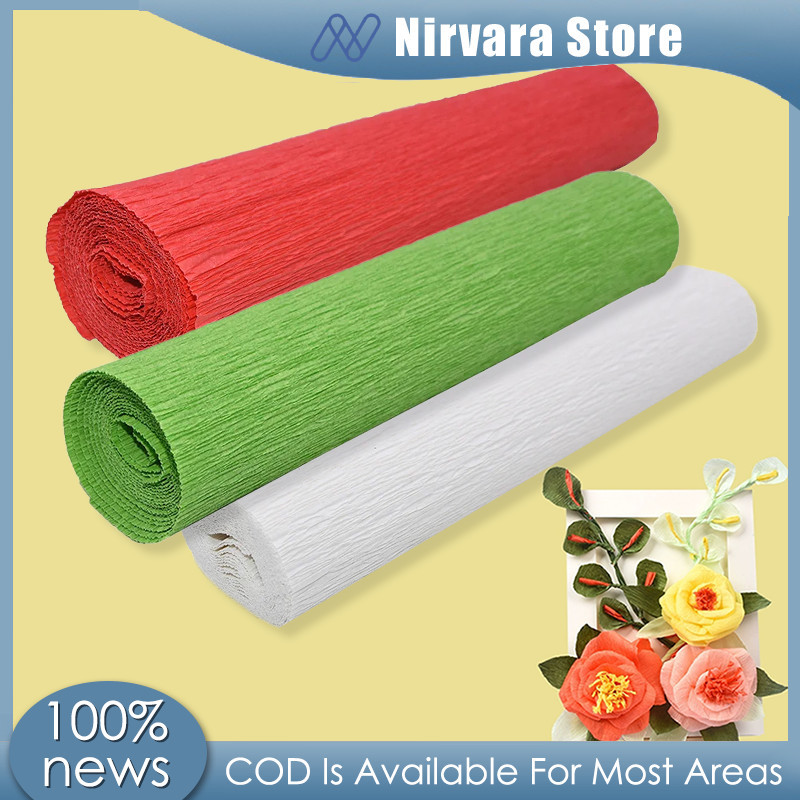 50*250cm/roll Thickened Color Crepe Paper DIY Handmade Material Paper ...