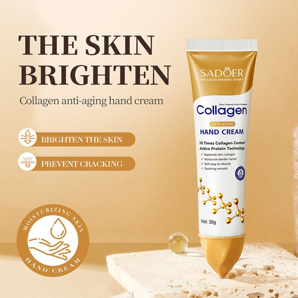 SADOER 30g Collagen Hand Cream Hydrating Moisturizing Cracking Cream ...