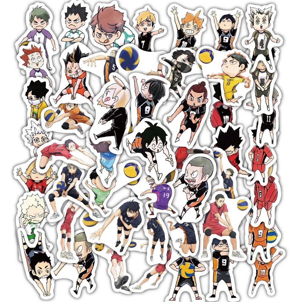 60Pcs Haikyuu Chibi Shaped Stickers - Anime Volleyball Decals for DIY ...
