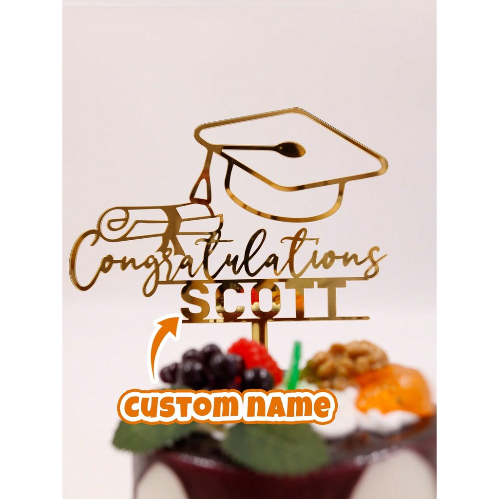 Custom Graduation Cake Decorations,Personalized Acrylic Graduation Cap ...