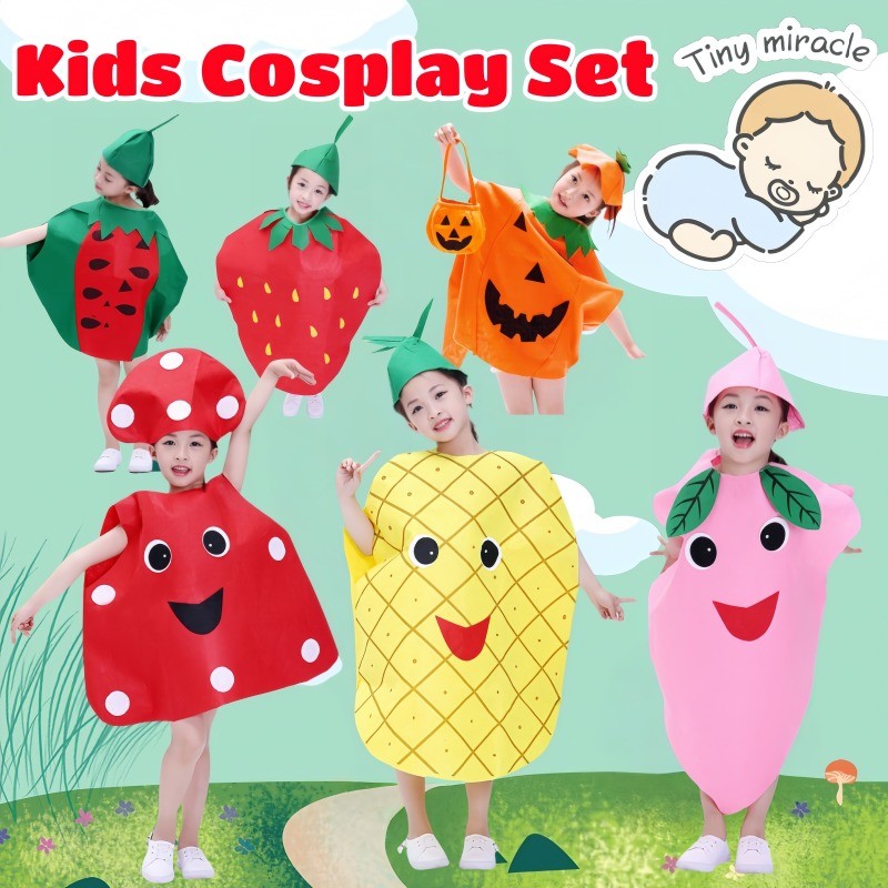 100-140CM Kids Fruit Vegetable Dress Up Costumes Fruit Creative Children's Day Halloween ...