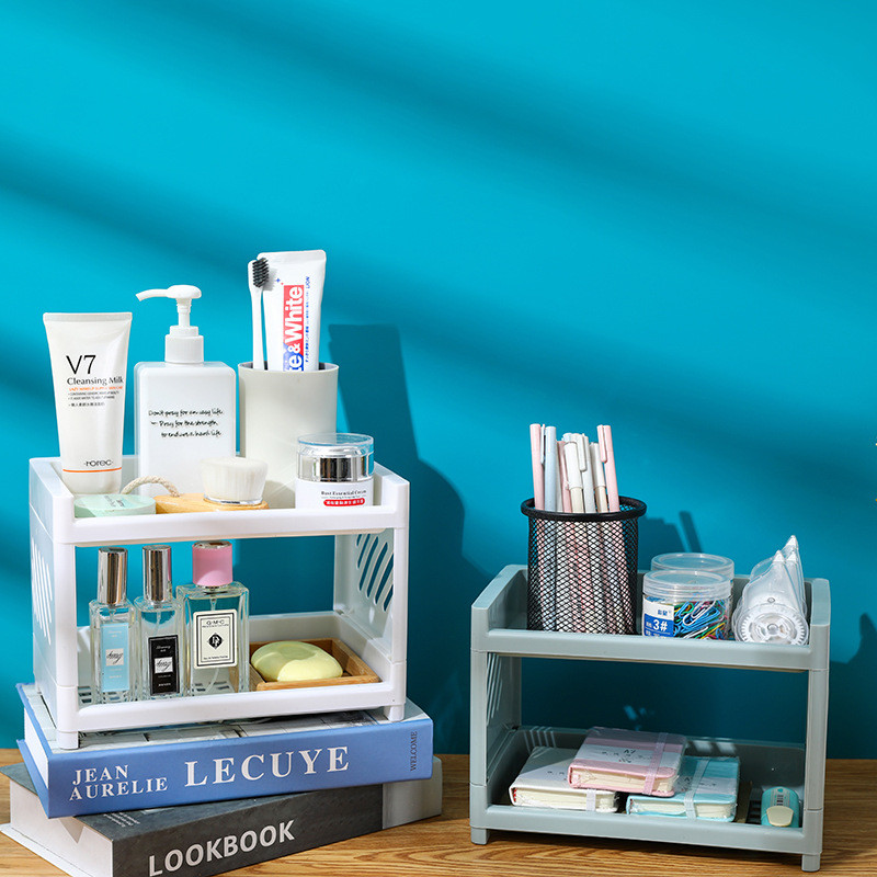 Premium Selection#Bathroom Double Layer Storage Rack, Bathroom Cosmetic ...