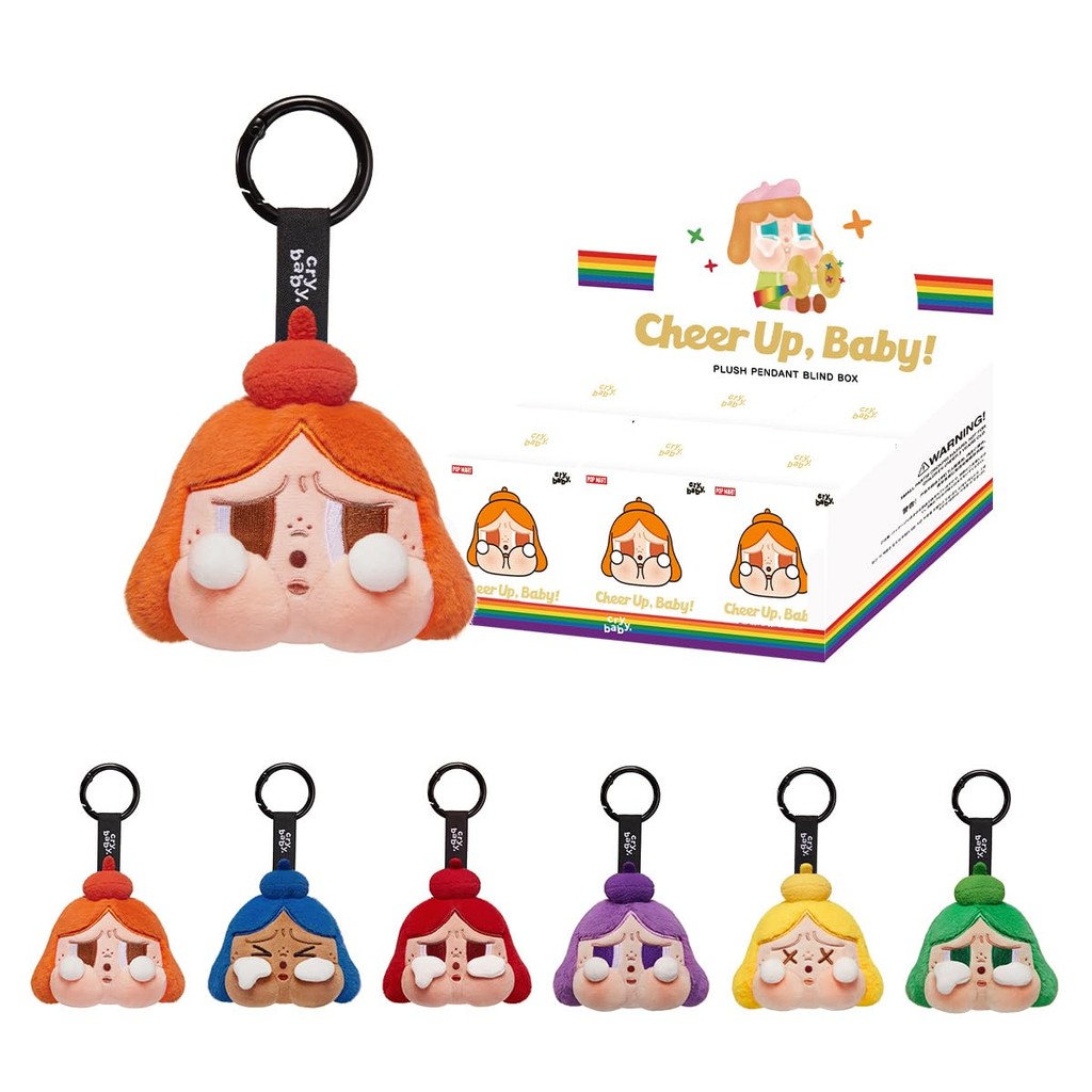POPMART CRYBABY CHEER UP, BABY! Series Plush Pendant [Assorted Box 6 ...