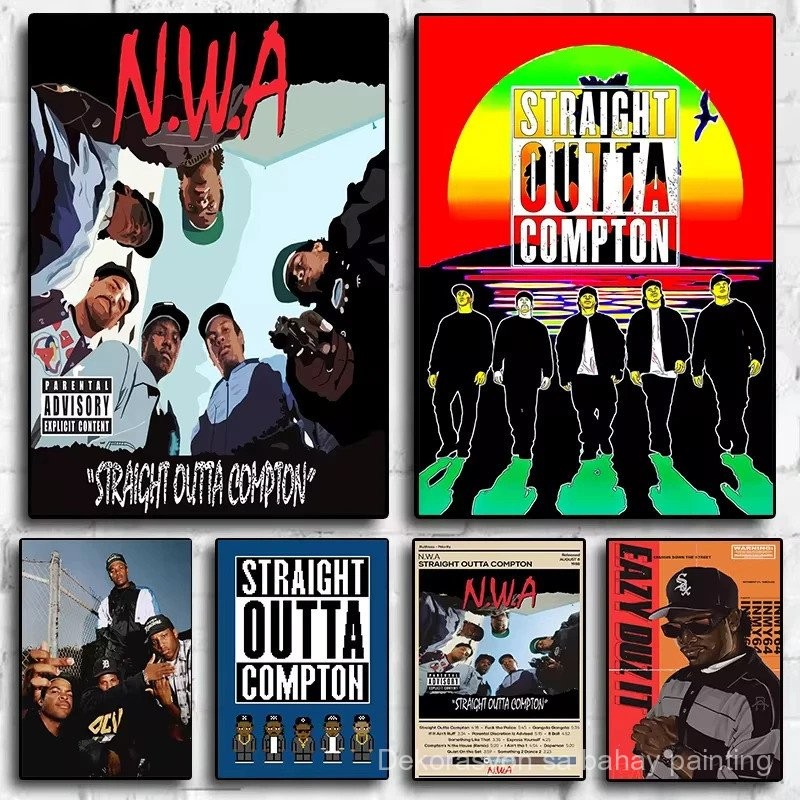 NWA Hip Hop Rapper Straight Outta Compton Hot Music Album Poster Canvas Painting Wall Art ...
