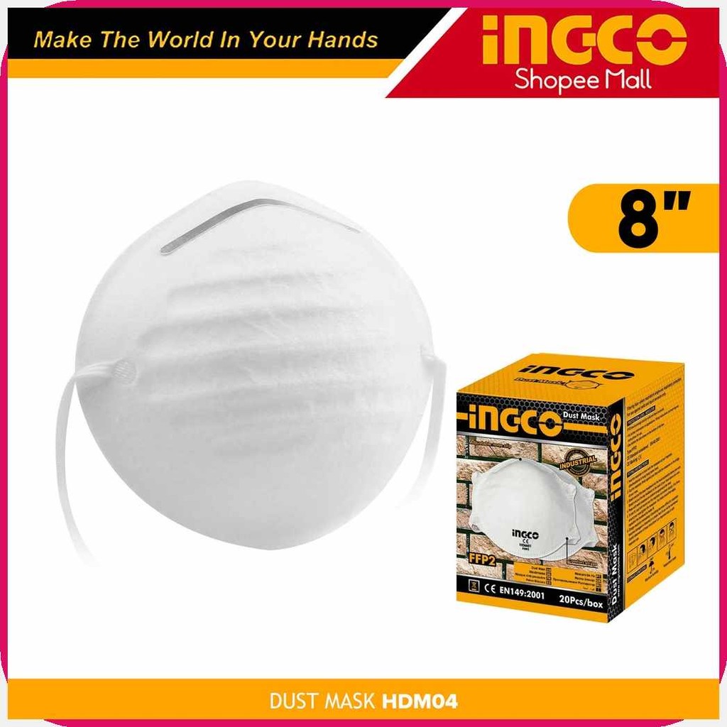 INGCO-u*Dust+s`Mask&With&Adjustable&Nose%e:Clip%W:50Pcs/1Box%D:HDM04 ...