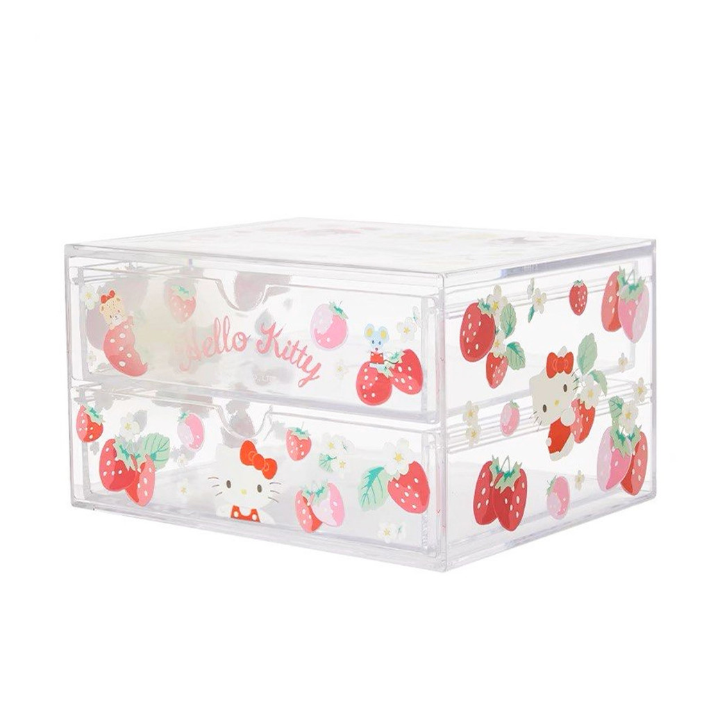 MINISO Sanrio characters Flower Fete 2-Drawer Makeup Organizer (Hello ...