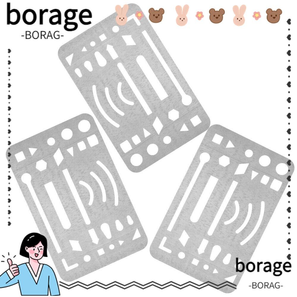 BORAGE 3 Pcs Erasing Shield, 27 holes Craft Stencils Drawing Drafting ...
