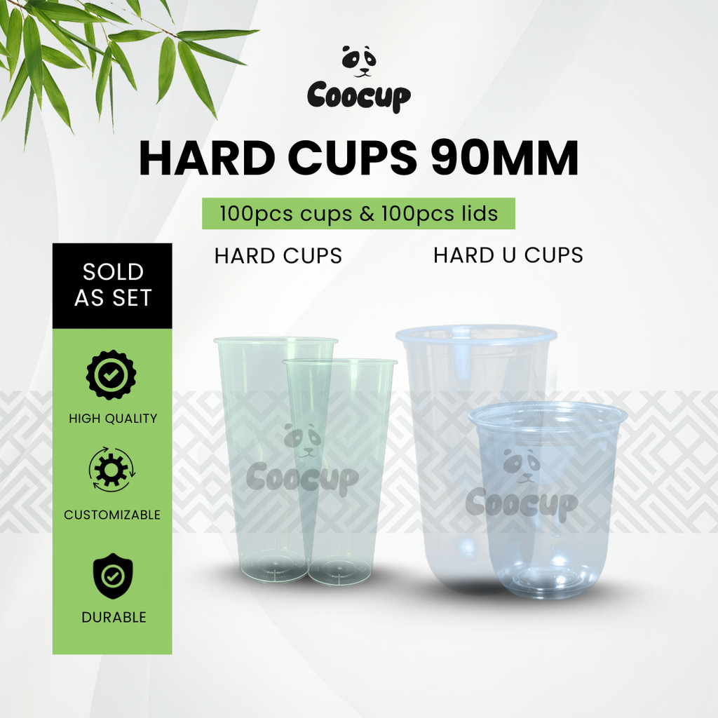 Hard Cup 90mm 16OZ / 22OZ with LIDS (100PCS) Milktea Cups / Disposable ...
