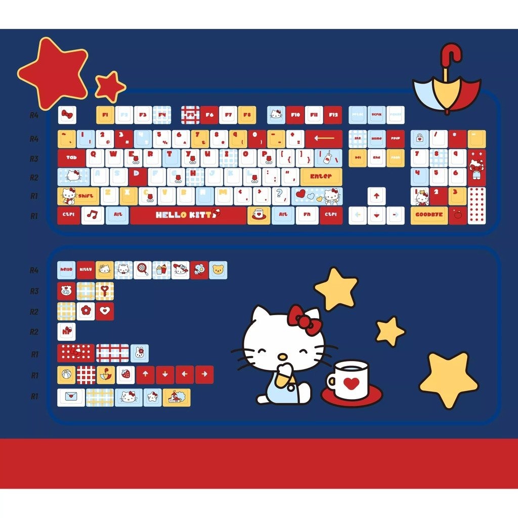 Hellokitty Hello Kitty Good-looking Key Cap pbt Cross Sublimation MOA ...