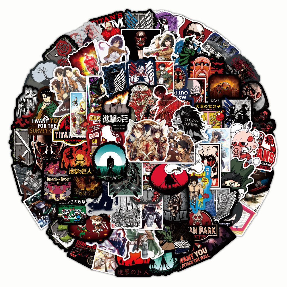100PCS Anime Cartoon Attack on Titan Graffiti Stickers for Bicycle Hand ...