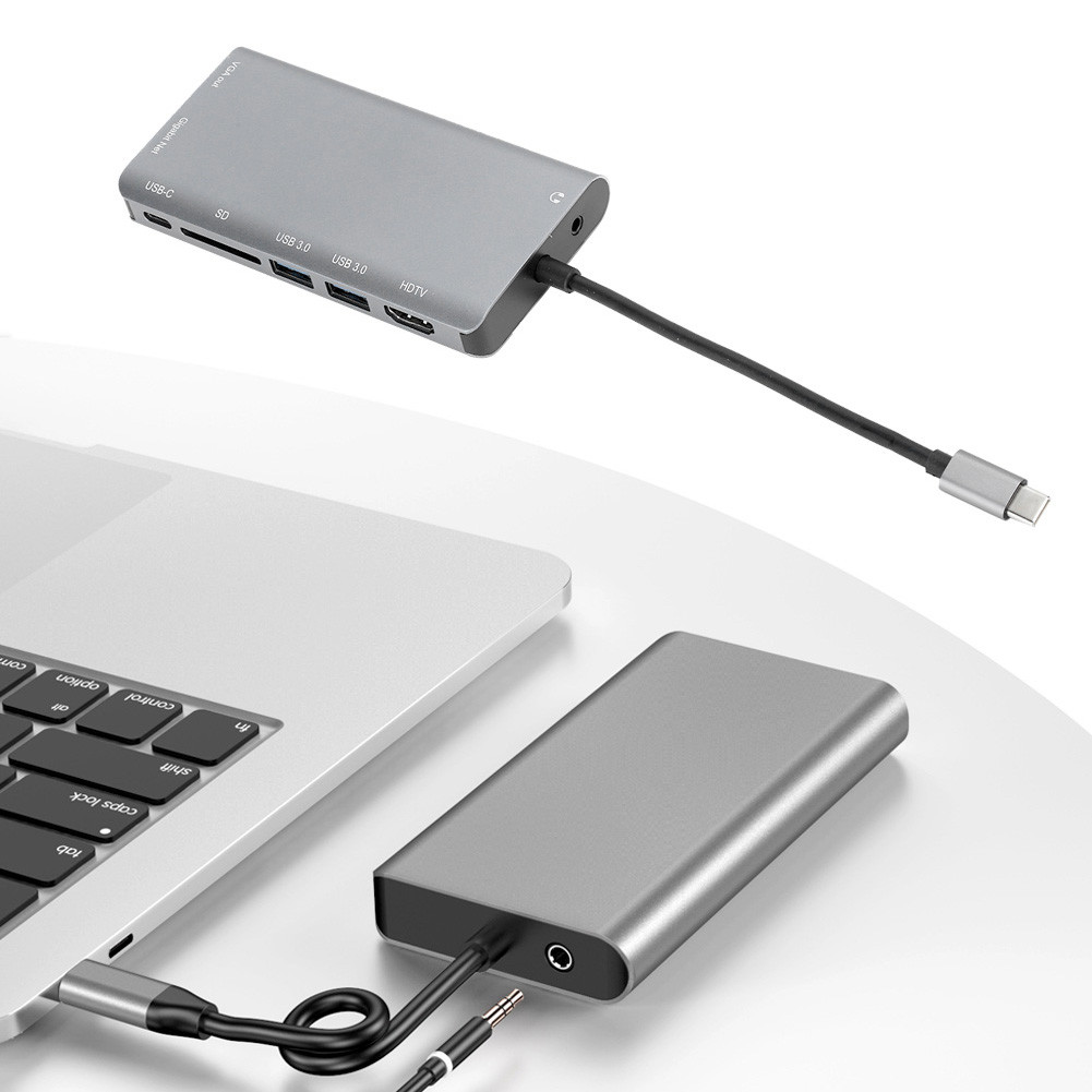 Soyoung Type‑C Docking Station Computer Hub USB Powered for PC VGA HDMI ...