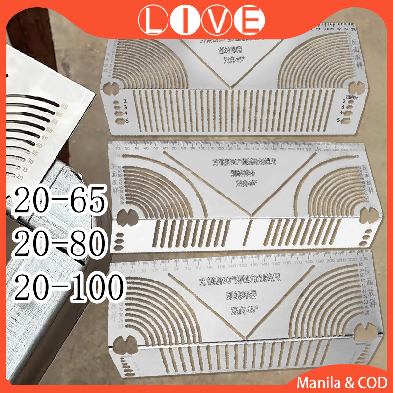 Square Tube Ruler Multifunctional Metal Ruler for Square Tube Rounded ...