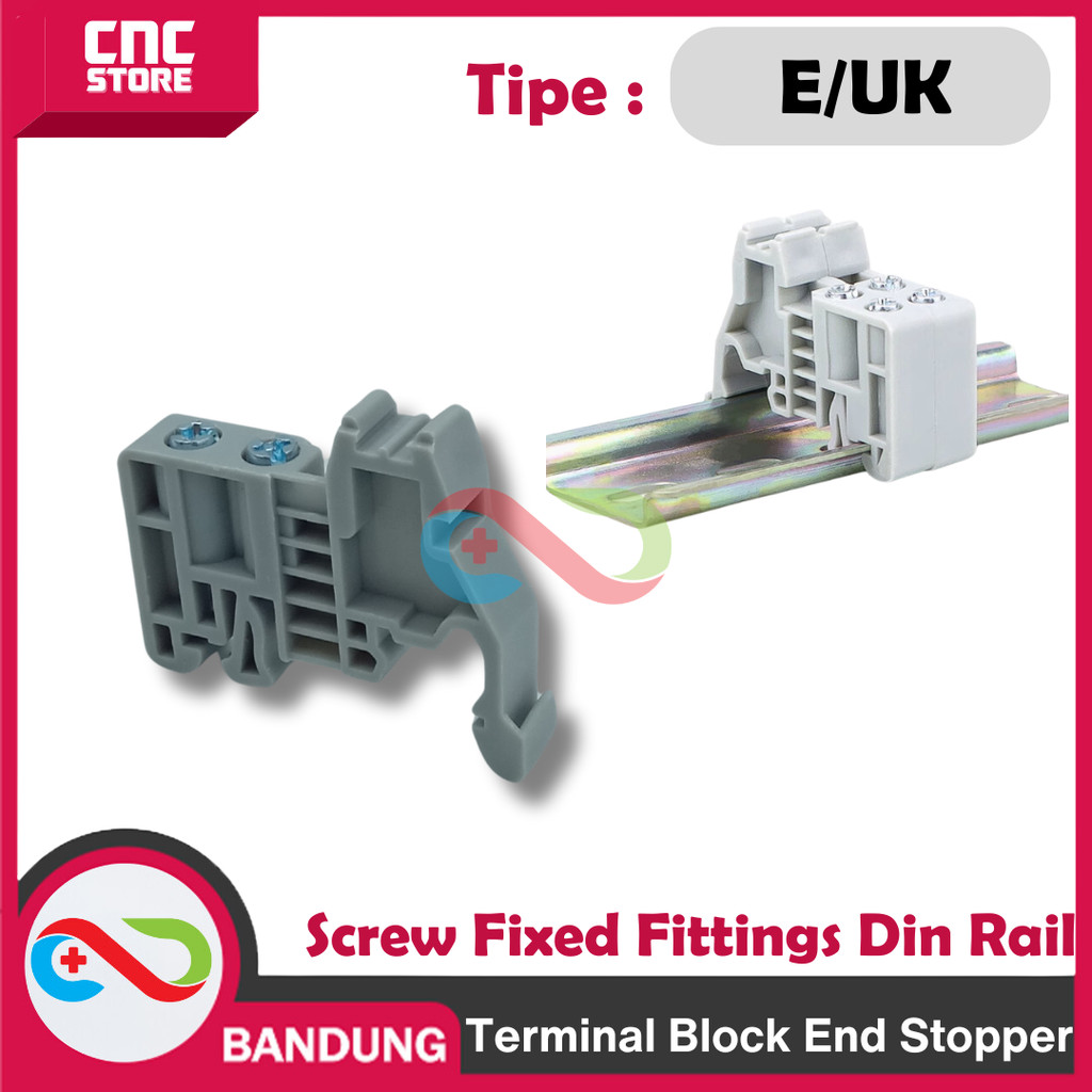 Terminal Block End Stopper Gray E Uk Euk Screw Fixed Terminal Block