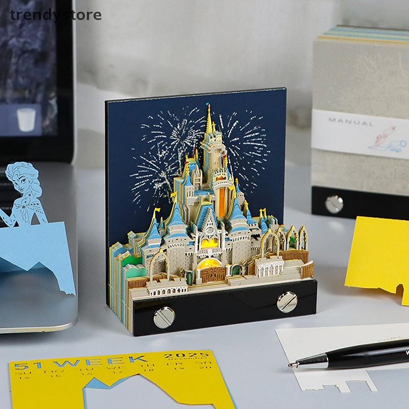 trendystore Castle Desk Calendar With LED Lights 2025 Calendar Memo Pad ...