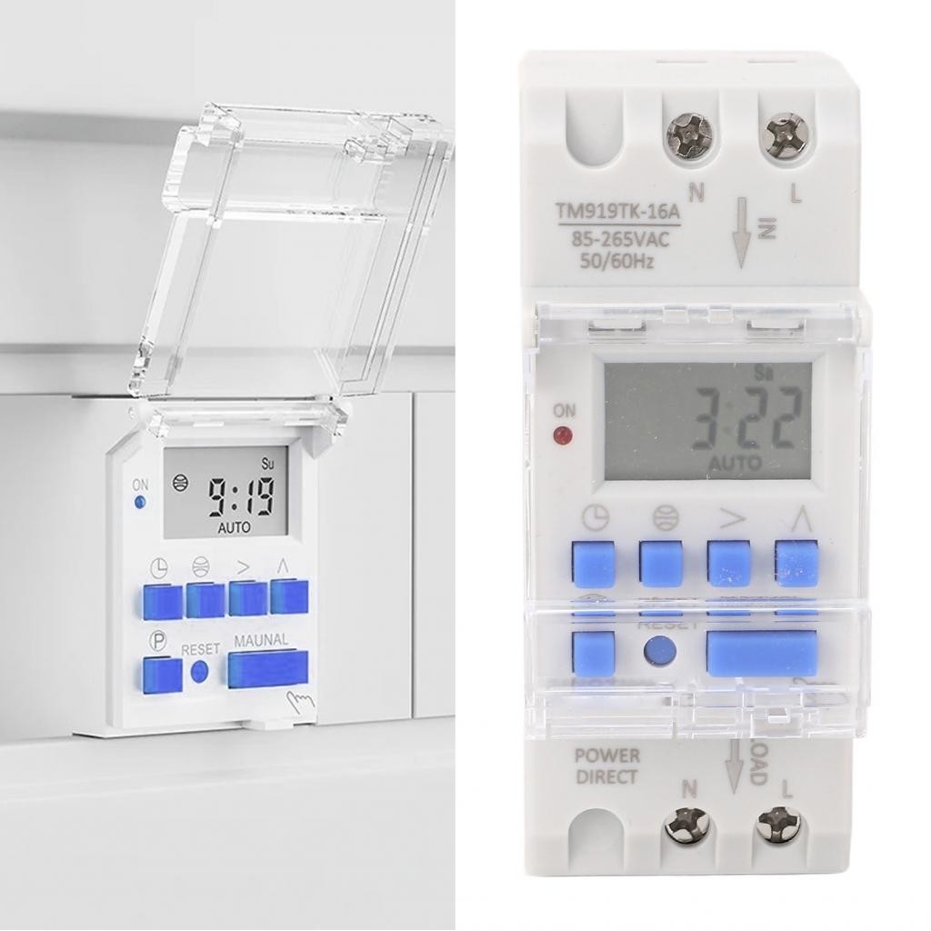 Xguli 16A Timer Switch LCD Display 7 Day 24 Hour Programmable Rail ...