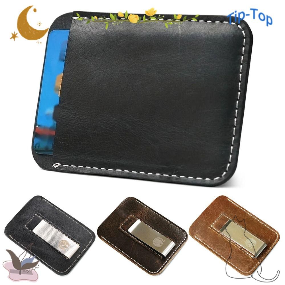 TIP-TOP Mini Wallet, Thin Slim Bills Genuine Leather Money Clip, 2024 ...