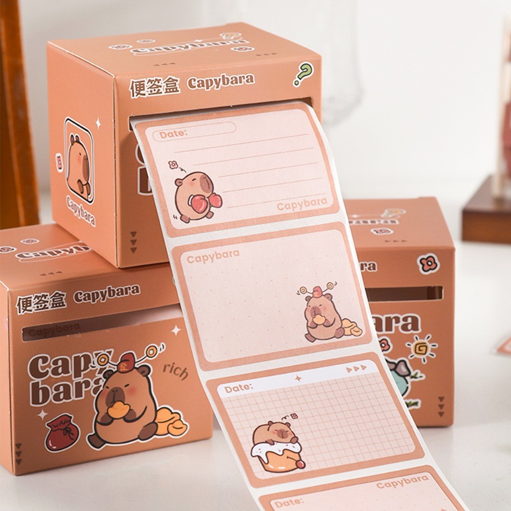 Kapibara Sticky Note Pull-out Memo Box Sticky Notepads Student-writable ...