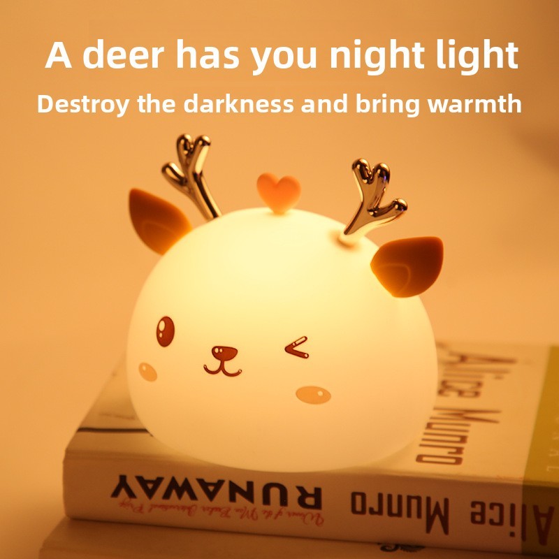 Creative Cute Little Cute Little Cute Deer Silicone Paiping led Night ...