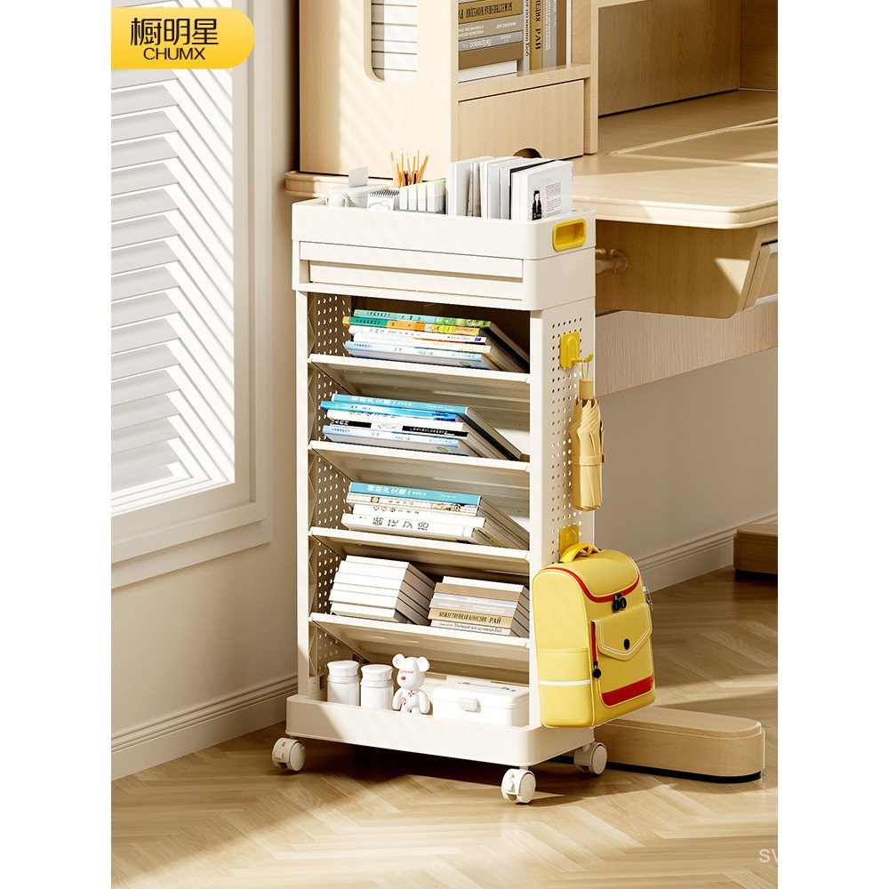 Desk Side Bookshelf for High School Students, Floor-standing Small ...