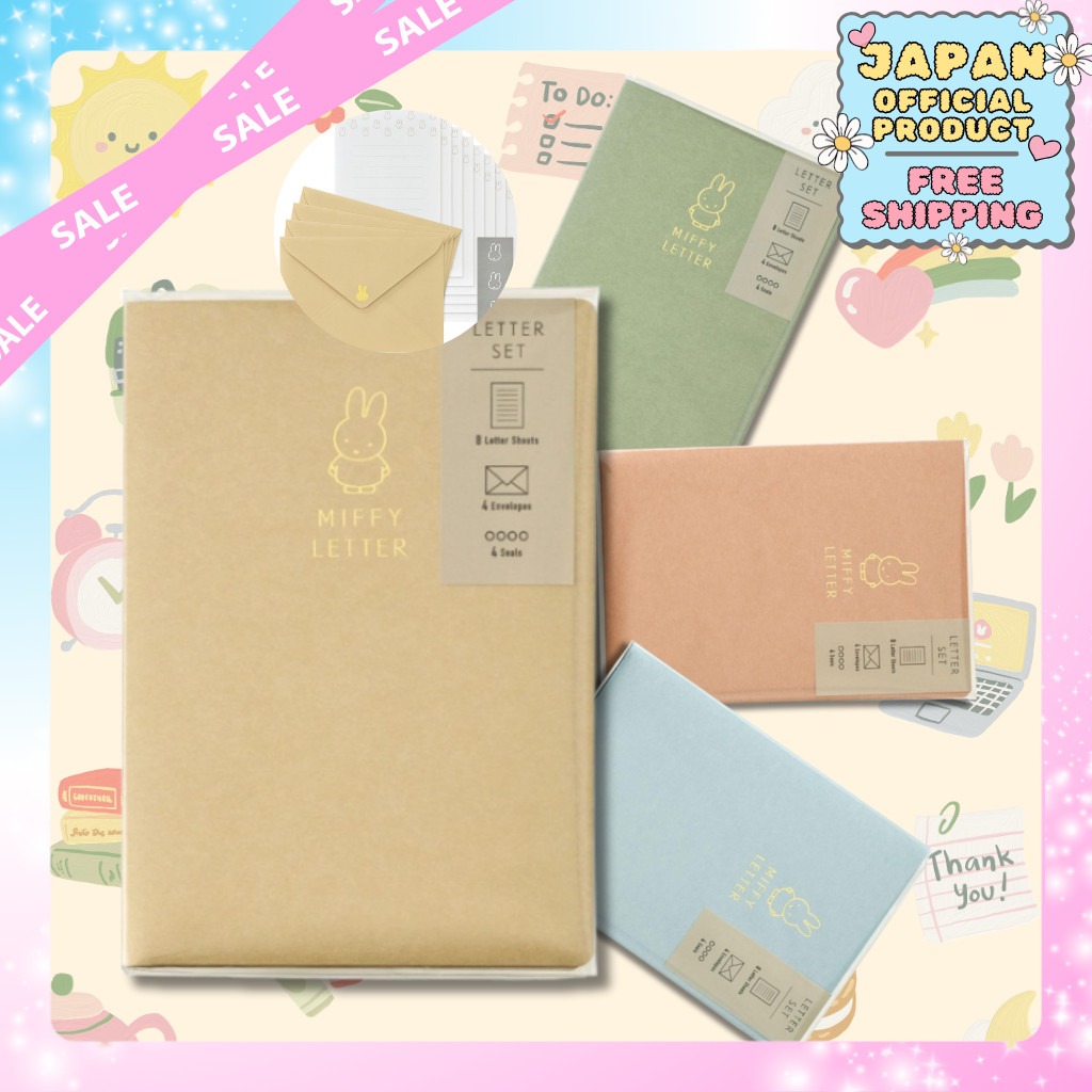 Toys & Hobbies｜ Maruai Miffy Letter Set with Case, Green, 8 Writing Paper, 4 Envelopes, 4 ...