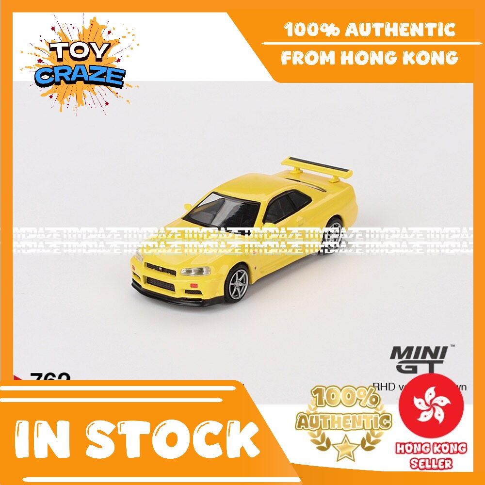 [Authentic] Mini GT #762 Nissan Skyline GT-R R34 Vspec Lighting Yellow ...