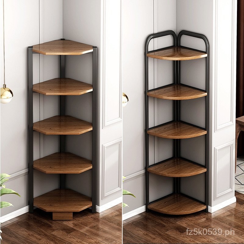 QSKW Floor Corner Multi-layer Triangular Storage Corner Cabinet Living ...