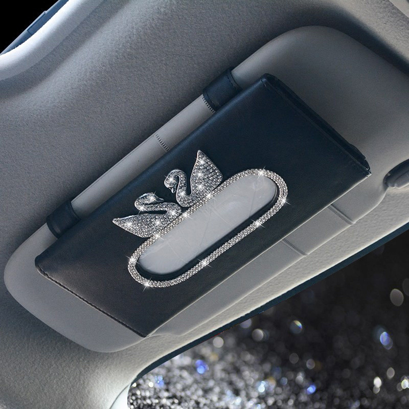 New Product#Car-mounted Tissue Box Creative Diamond-encrusted Swan Cute ...