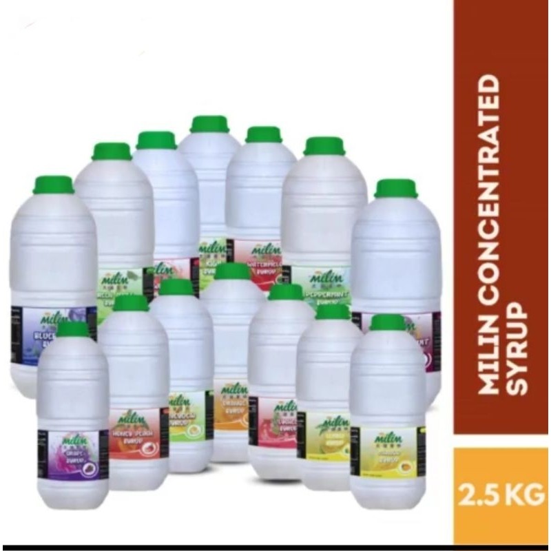 Milin Syrup 2.5kg ( Lemon , Strawberry , Blueberry , Peach , Kiwi ...