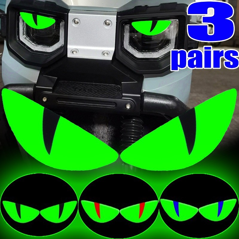 Devil's Eye Reflective Stickers - 3D Luminous Cat Eyes Sticker - Night ...
