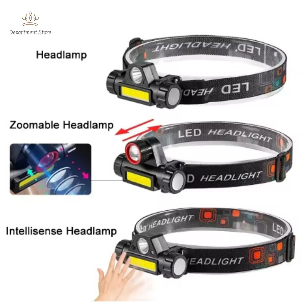 LED camping headlights Torch Rechargeable Headwear Flashlight Outdoor ...
