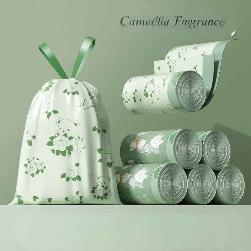 50PCS/Roll Drawstring Garbage Bag Thickened Automatic Closing Kitchen ...