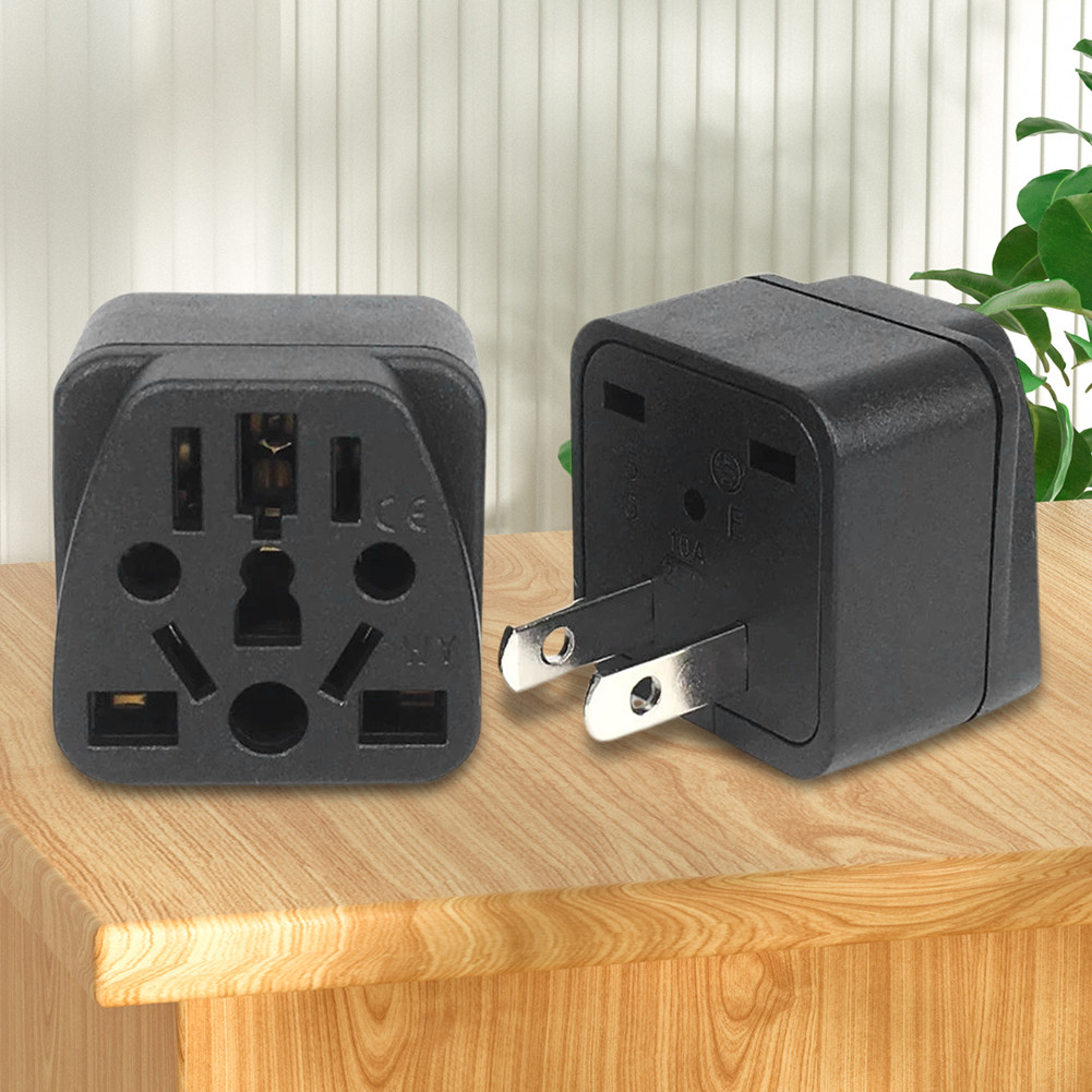 Travel Plug Adapter Power Connector Black US 10A 250V Flat Parallel ...