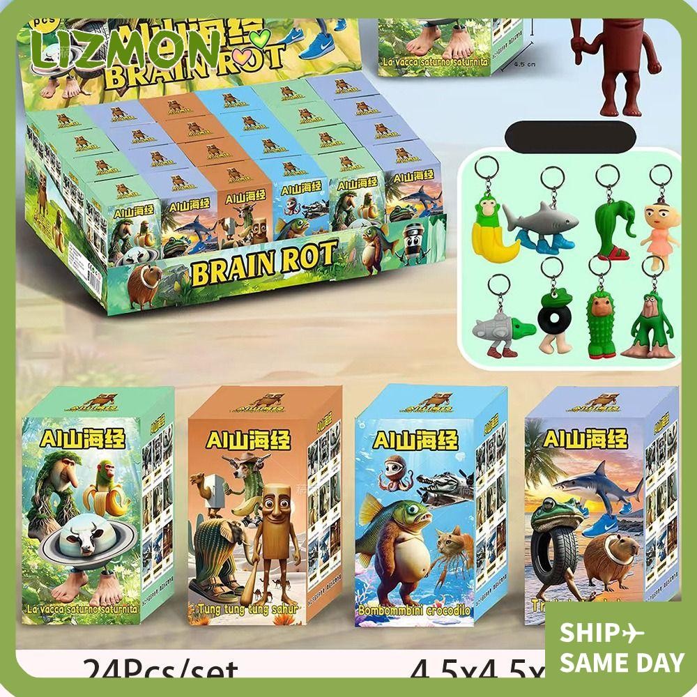 LIZMON 24pcs/set Set, Tung Tung Tung Sahur Bradde Chain Action Figure ...