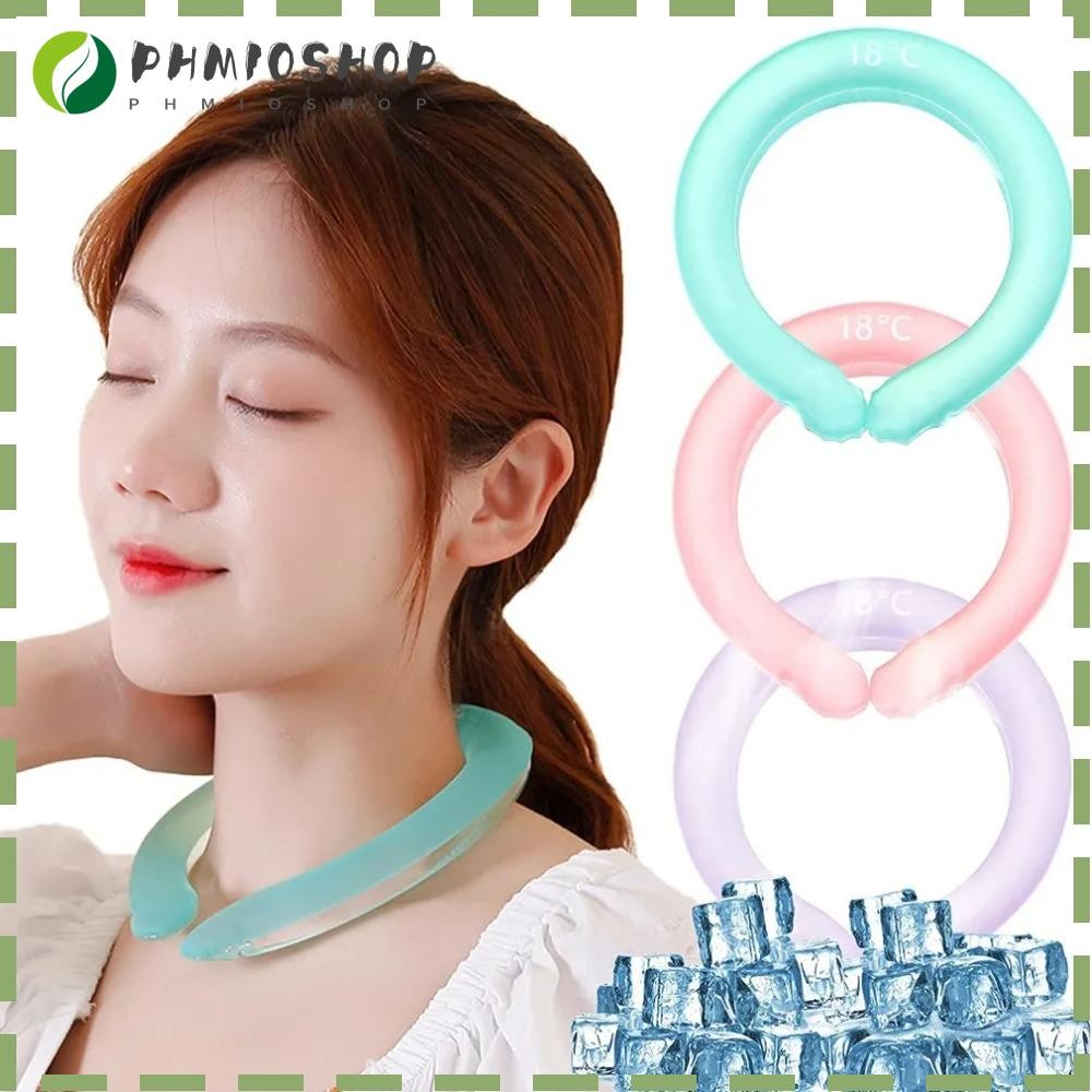 MIOSHOP Neck Cooler, Tube Gel Liquid Neck Cooling Ring, Collar Ice Maker Reusable Ice Pack ...