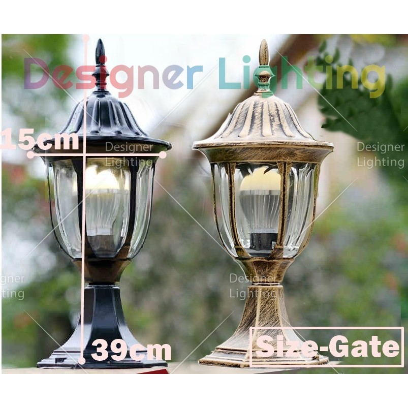 Designer Lighting [Outdoor Pillar Light]Gate Lamp Weather Proof Stand ...