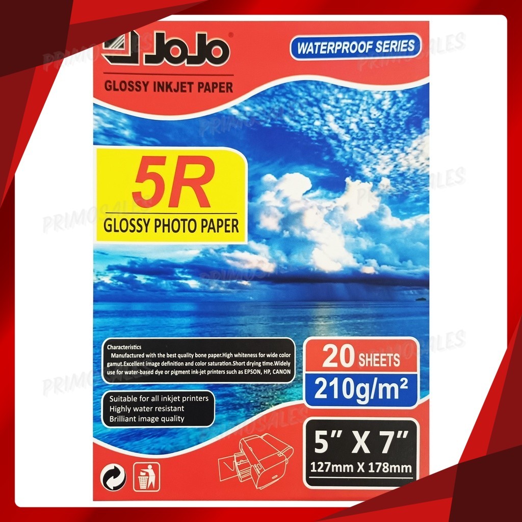 Glossy Photo Paper 5R 210g/m² (Suitable for all inkjet printers ...