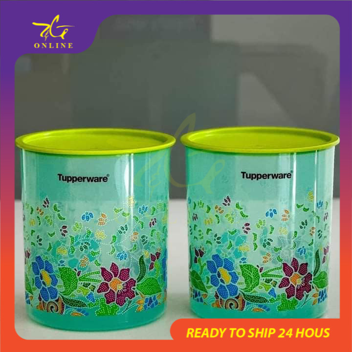 Tupperware 3L One Touch Royale Bloom Canister Small Air Tight Bekas ...